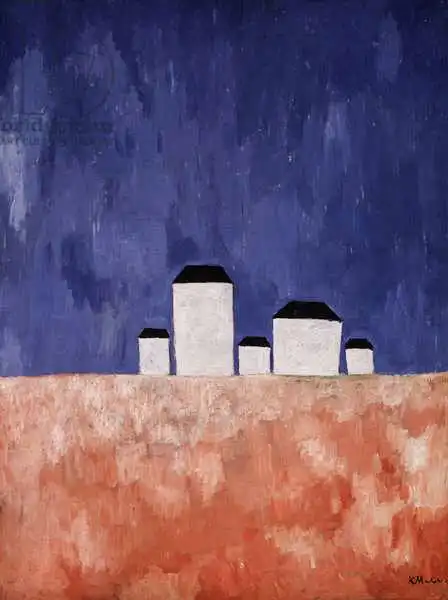 Kazimir Severinovich Malevich: Landscape with Five Houses | Landscapes ...